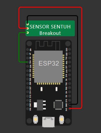 cara membuat sensor sentuh esp32 beserta codingannya - Labrobotika